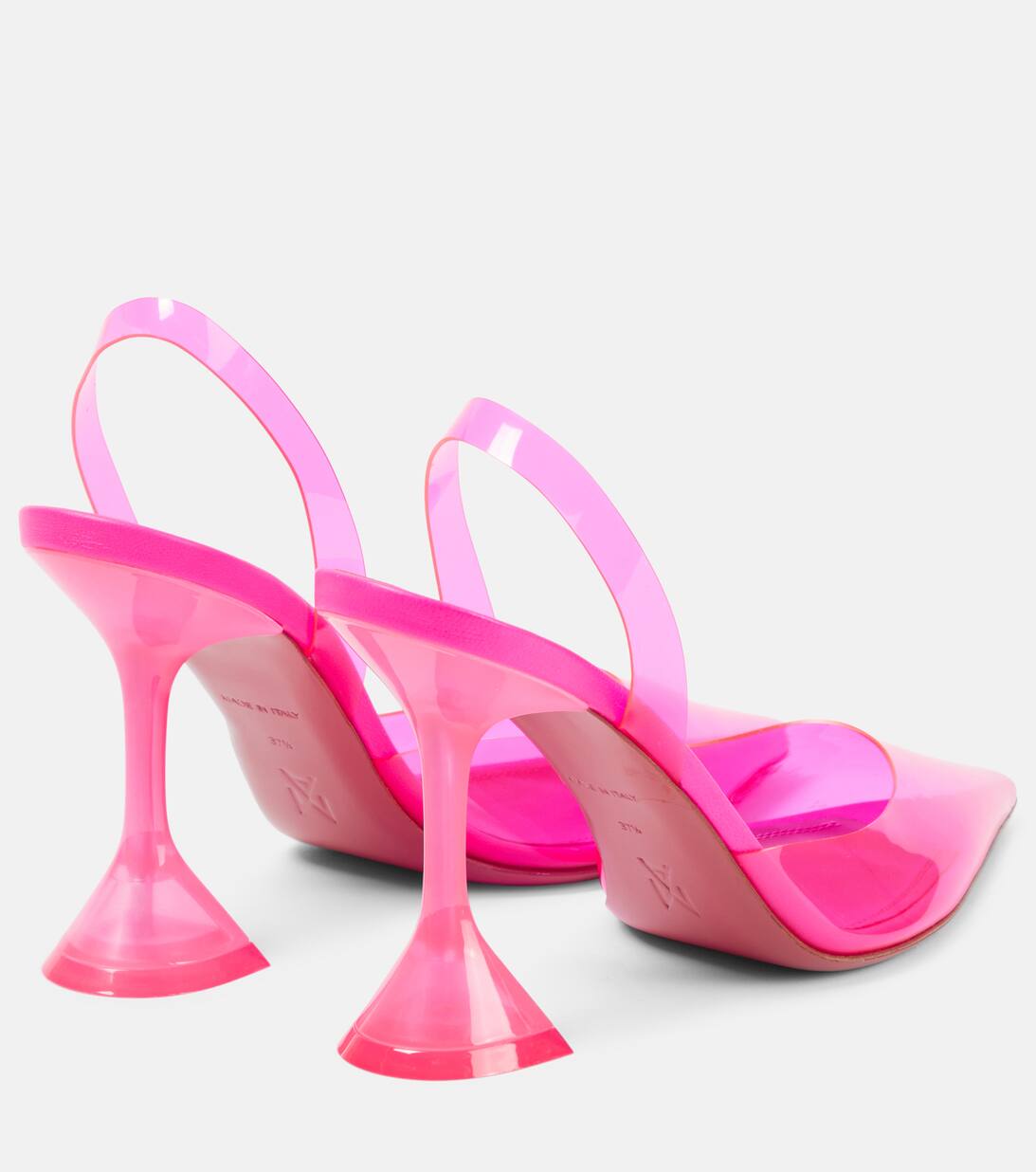 Holli Glass PVC Slingback Pumps in Pink - Amina Muaddi | Mytheresa