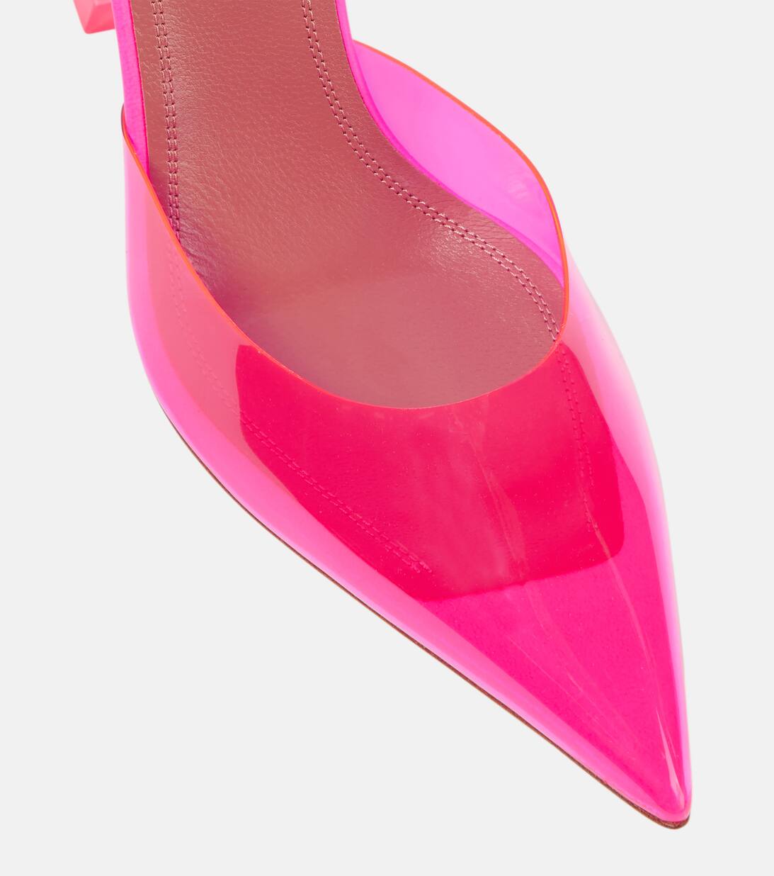 Holli Glass PVC Slingback Pumps in Pink - Amina Muaddi | Mytheresa