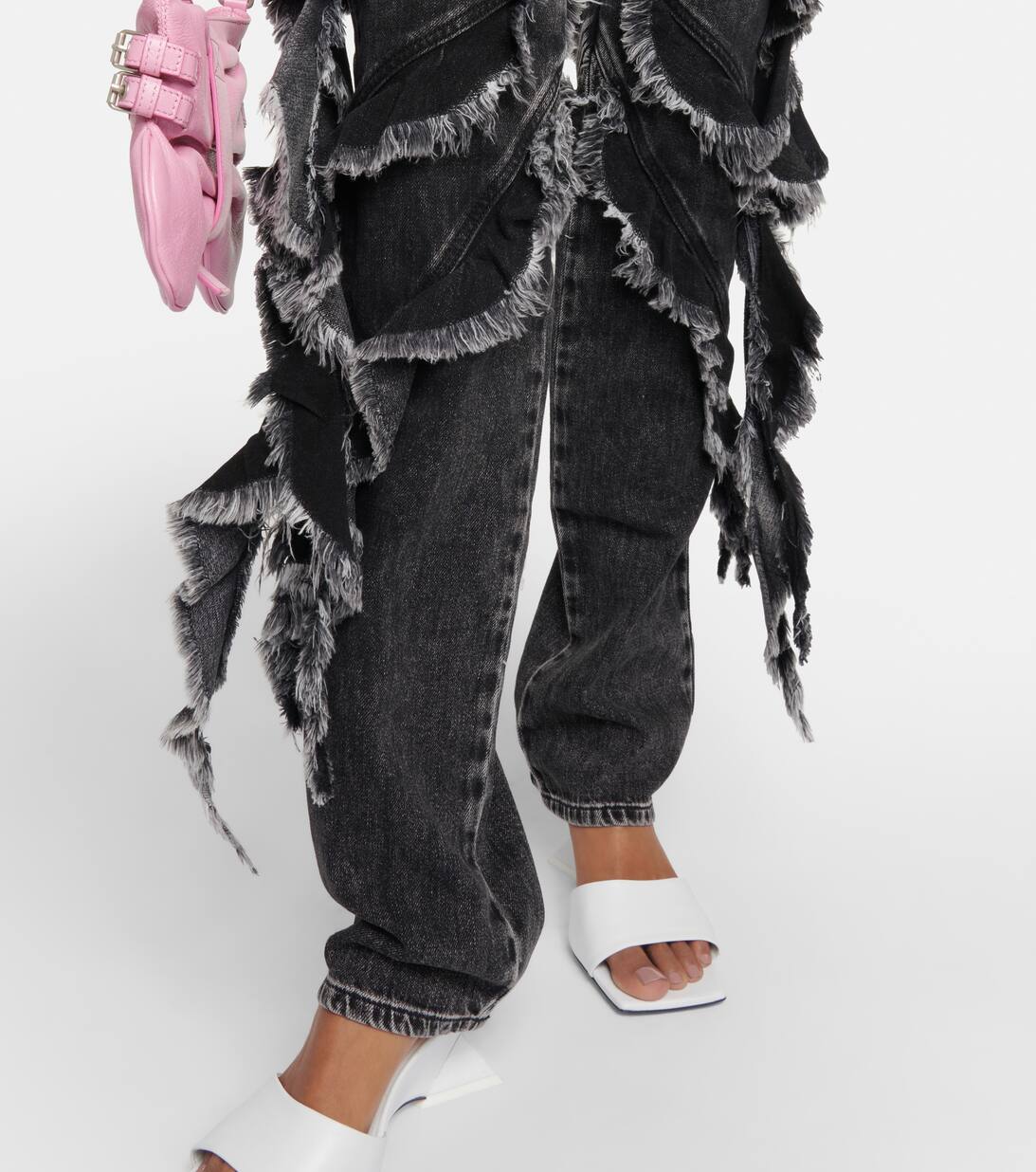 Ruffled Straight Jeans in Blue - Blumarine | Mytheresa