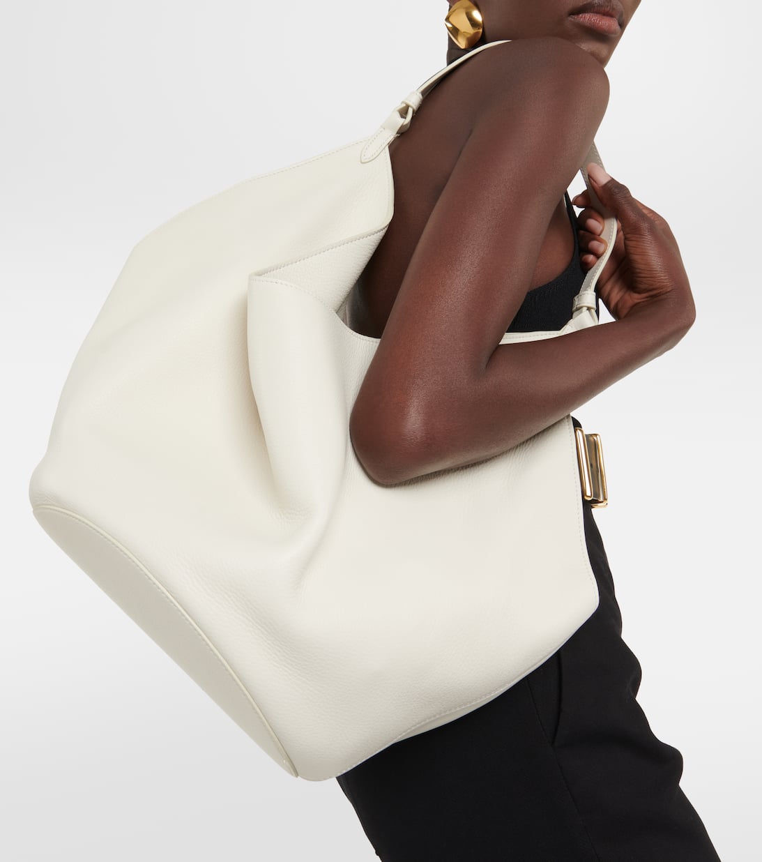 Lotus Medium Leather Tote Bag in White - Khaite | Mytheresa