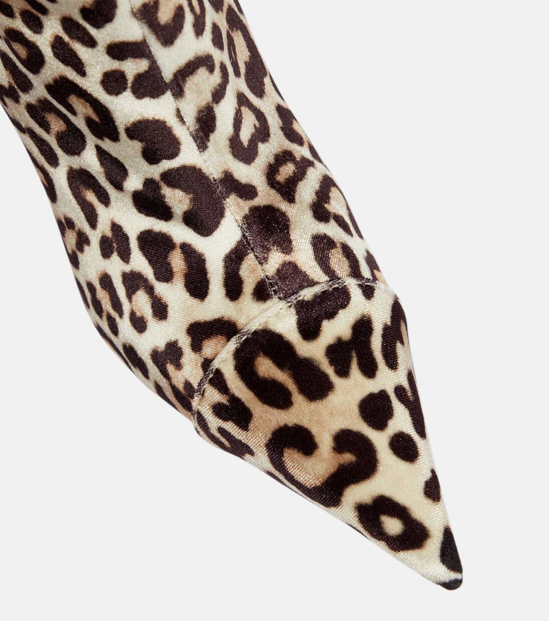 Leopard Print Knee High Velvet Boots in Brown - Alexandre Vauthier ...