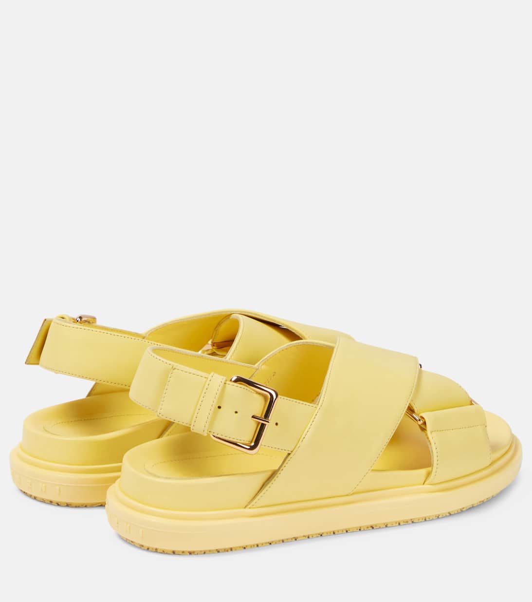 Fussbett Leather Sandals in Yellow - Marni | Mytheresa