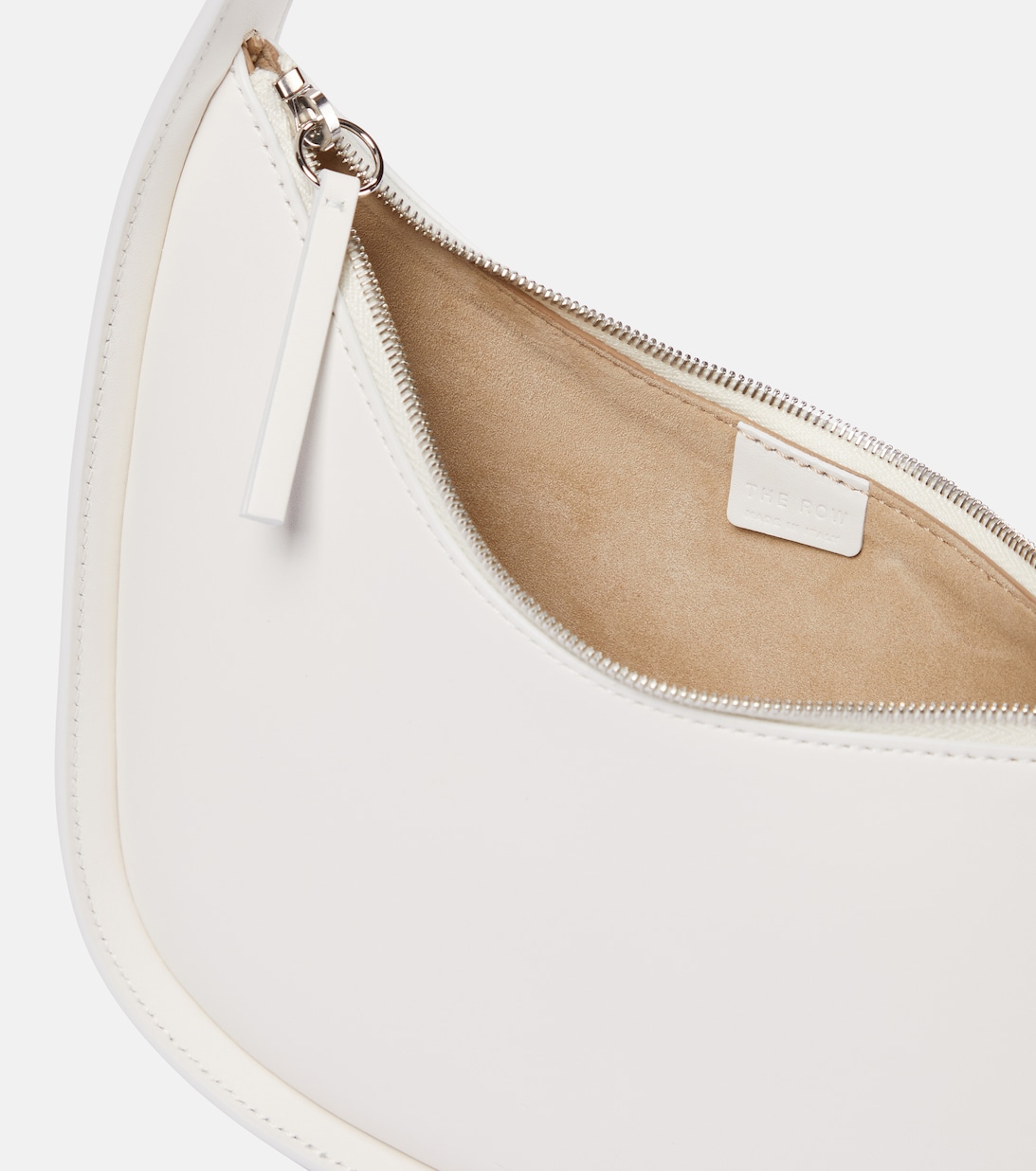 Half Moon Leather Shoulder Bag in White - The Row | Mytheresa