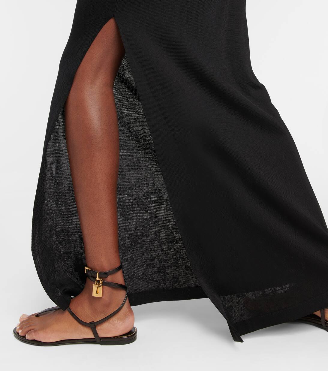 Padlock Leather Thong Sandals In Black Tom Ford Mytheresa