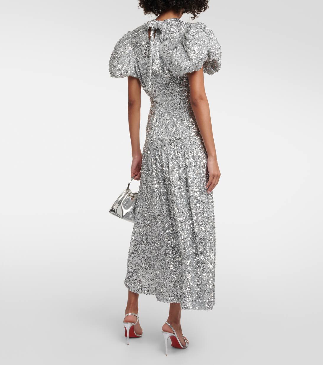 Sequined Maxi Dress in Silver - Rotate Birger Christensen | Mytheresa