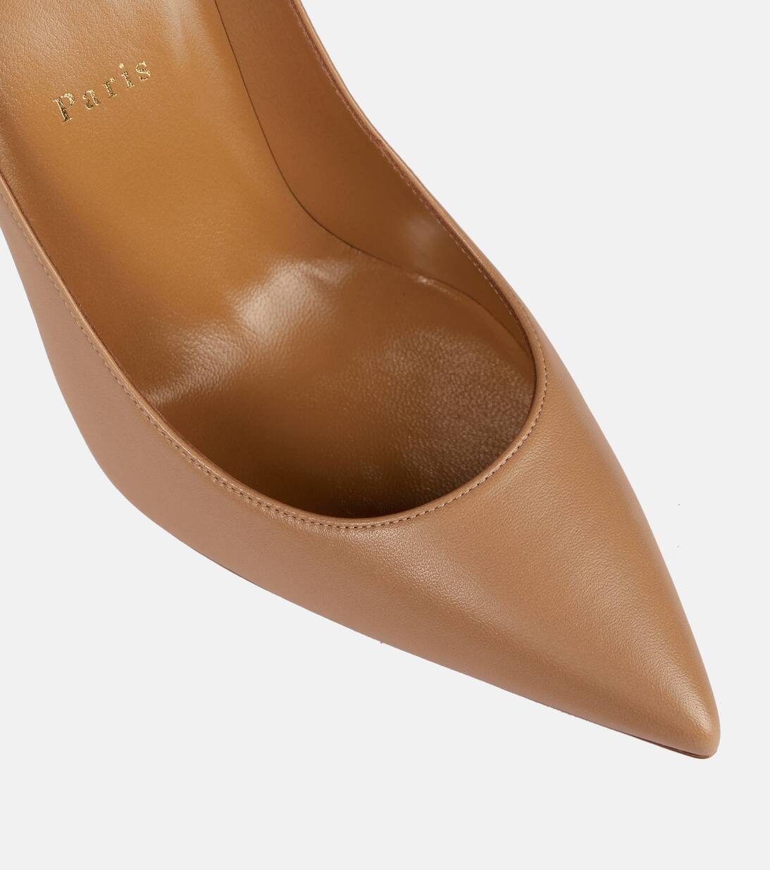 Kate 100 Leather Pumps in Beige - Christian Louboutin | Mytheresa