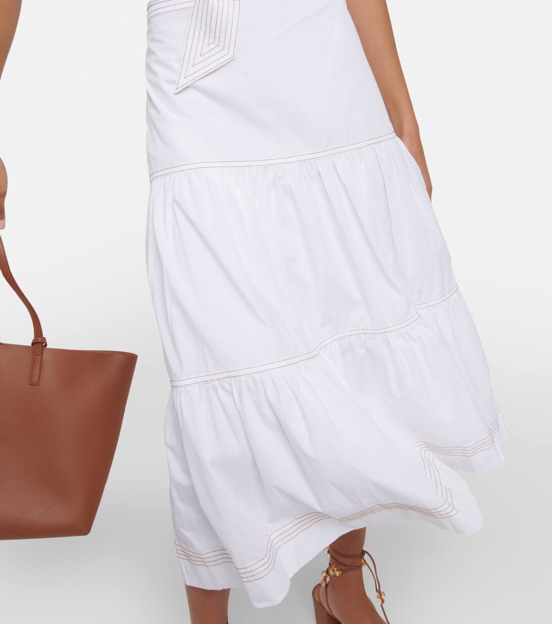 Austyn Cotton Blend Maxi Dress in White - Veronica Beard | Mytheresa