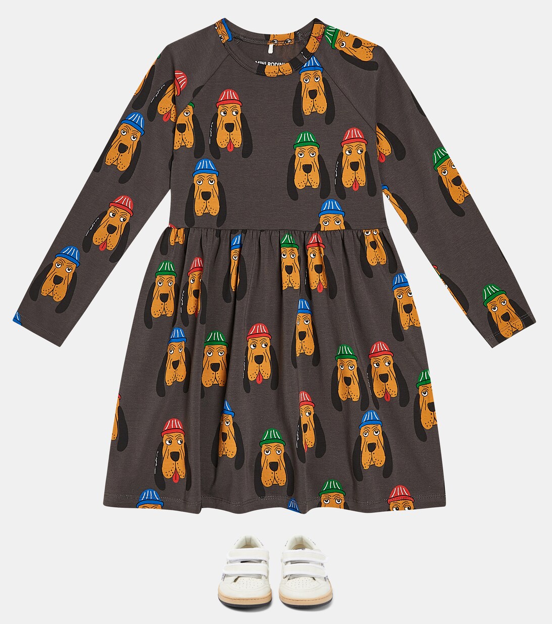 Bloodhound Cotton Jersey Dress in Grey - Mini Rodini | Mytheresa