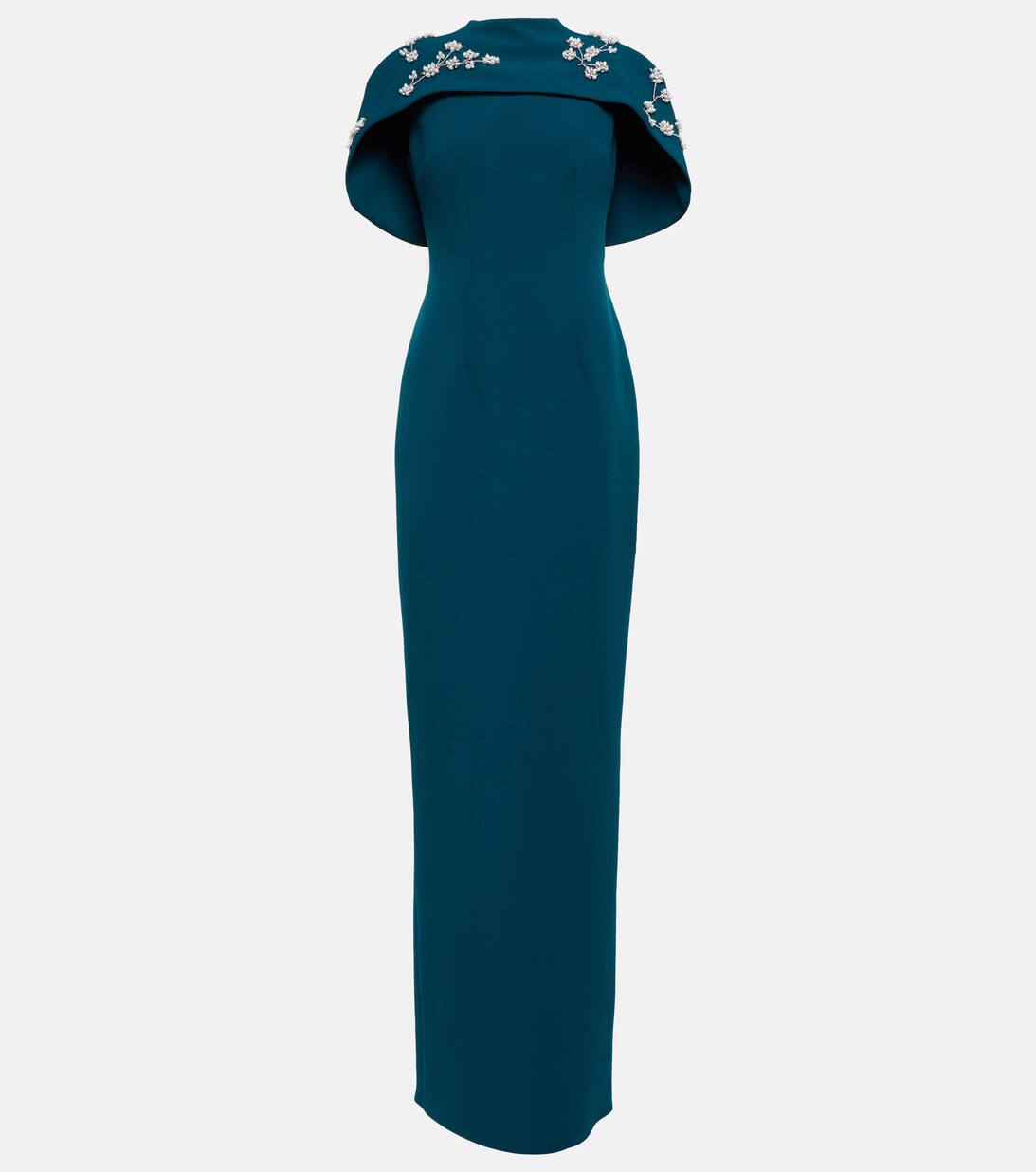 Embellished Crepe Gown in Blue - Safiyaa | Mytheresa