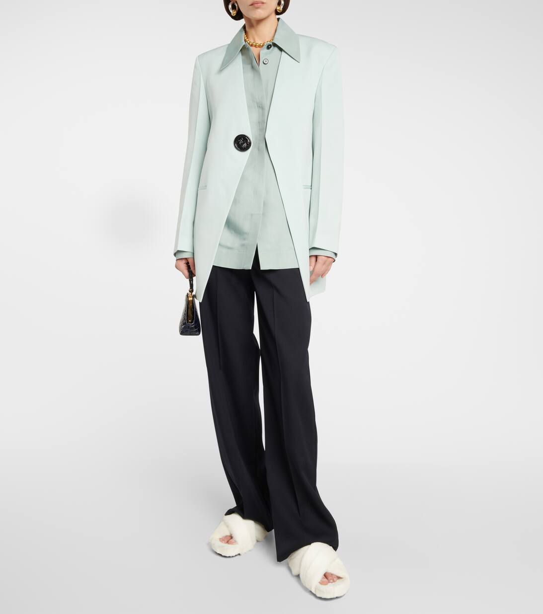 Shearling Sandals in White - Jil Sander | Mytheresa