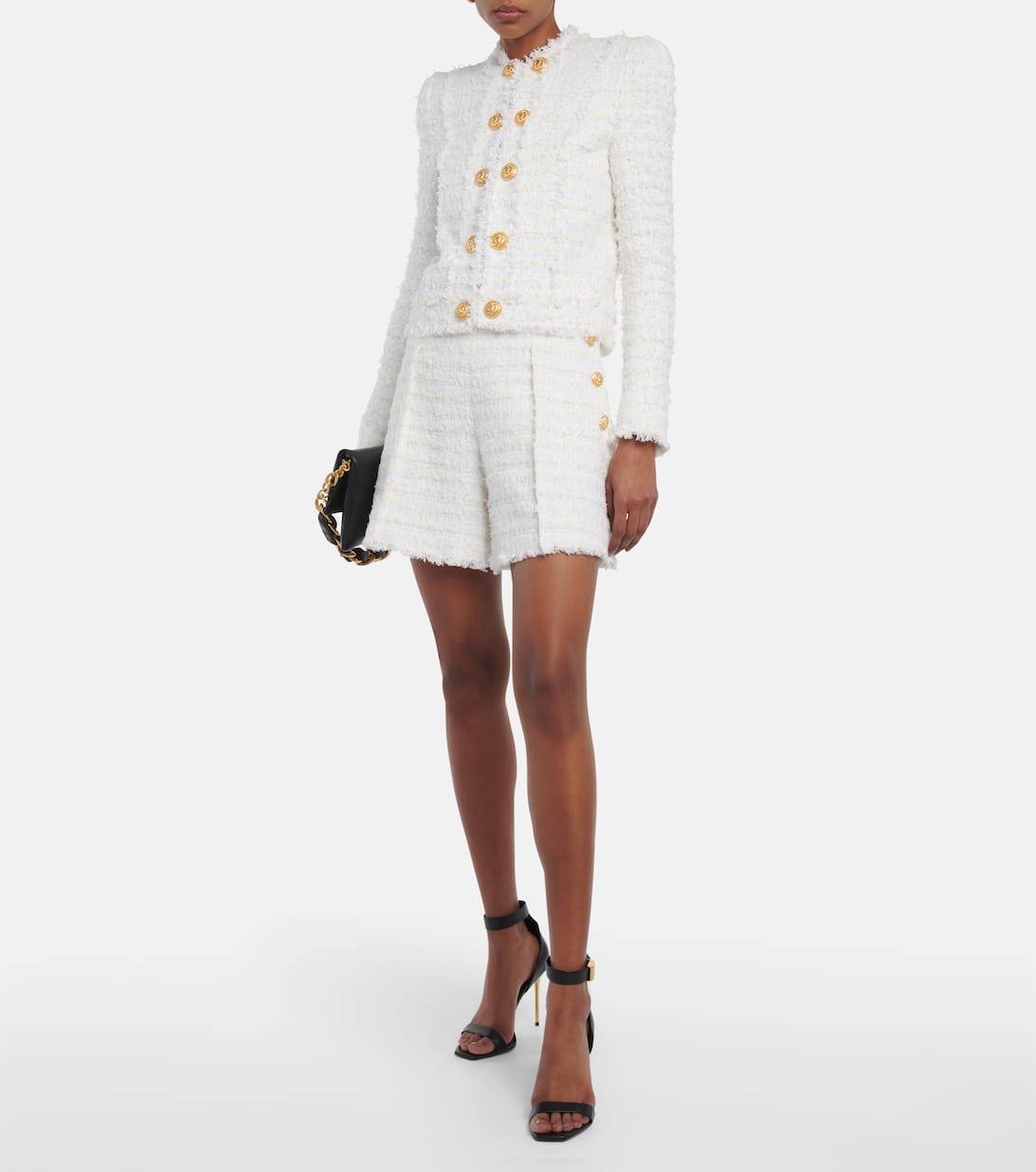 Tweed Jacket in White - Balmain | Mytheresa