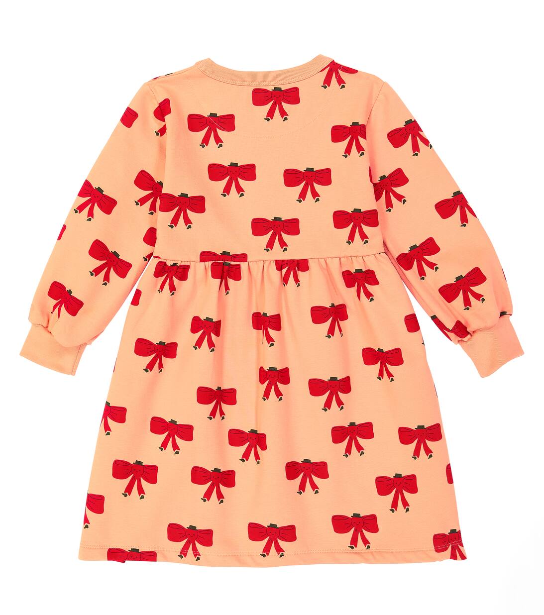 Tiny Bow Cotton Blend Dress in Orange - Tinycottons | Mytheresa