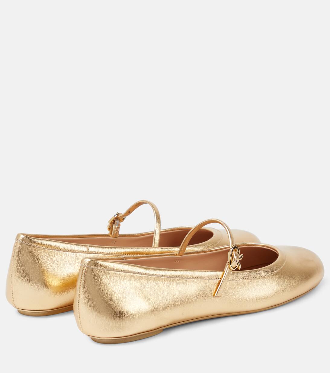Carla Metallic Leather Ballet Flats in Gold - Gianvito Rossi | Mytheresa