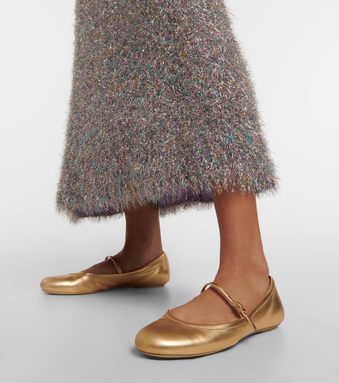 Carla Metallic Leather Ballet Flats in Gold - Gianvito Rossi | Mytheresa
