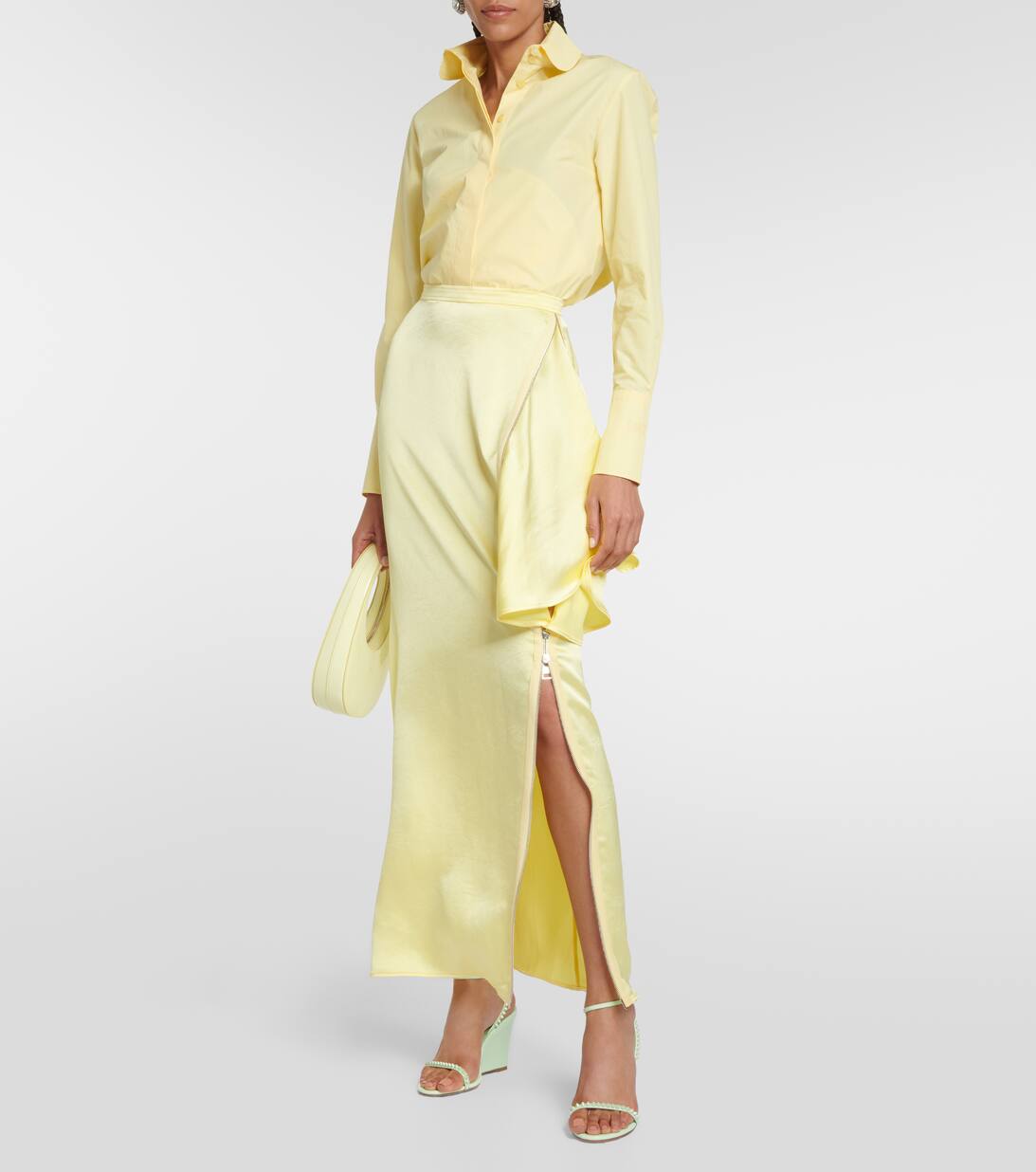 So Me 85 Leather Wedge Sandals in Green - Christian Louboutin | Mytheresa