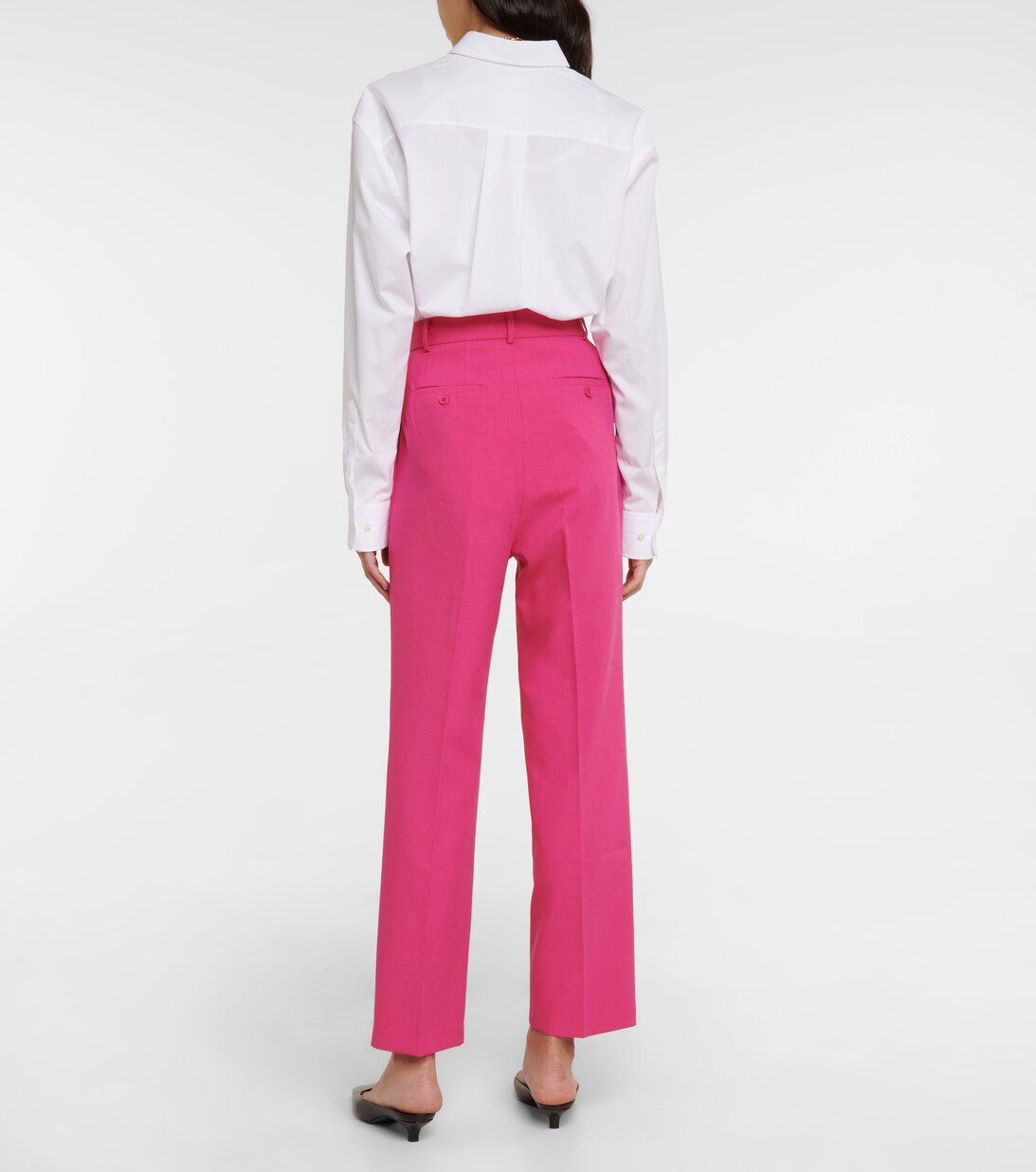 Bea High Rise Straight Pants in Pink - The Frankie Shop | Mytheresa