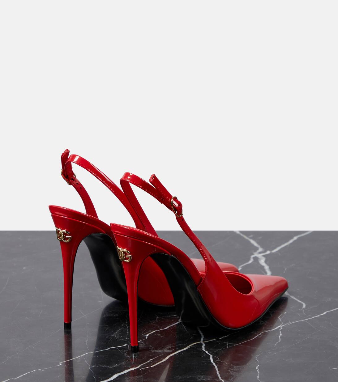 DG Patent Leather Slingback Pumps in Red - Dolce Gabbana | Mytheresa