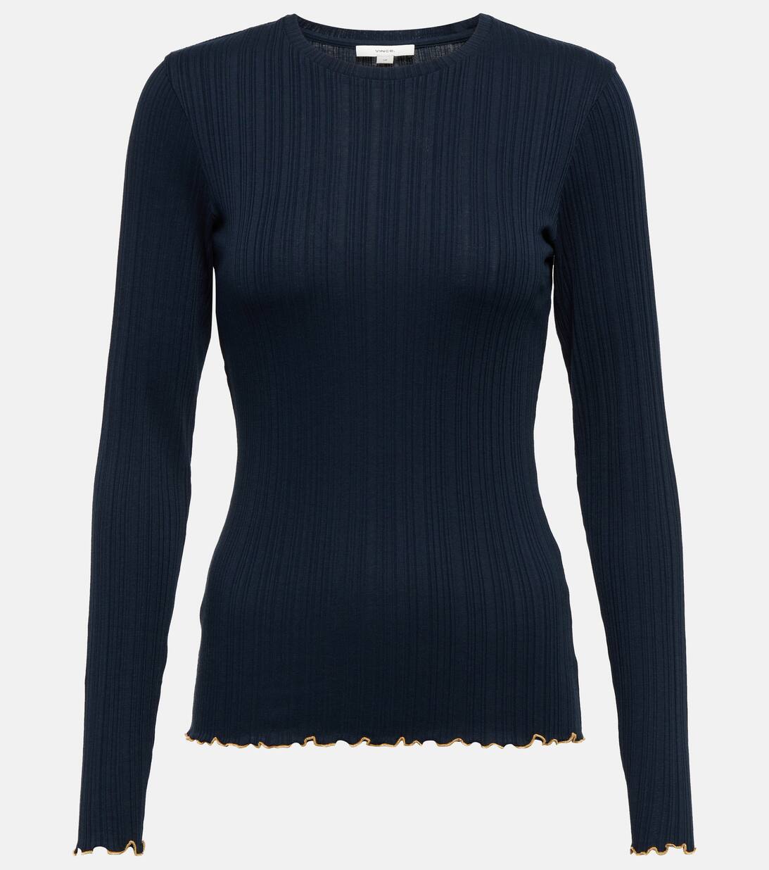 Ribbed Knit Top in Brown - Vince | Mytheresa