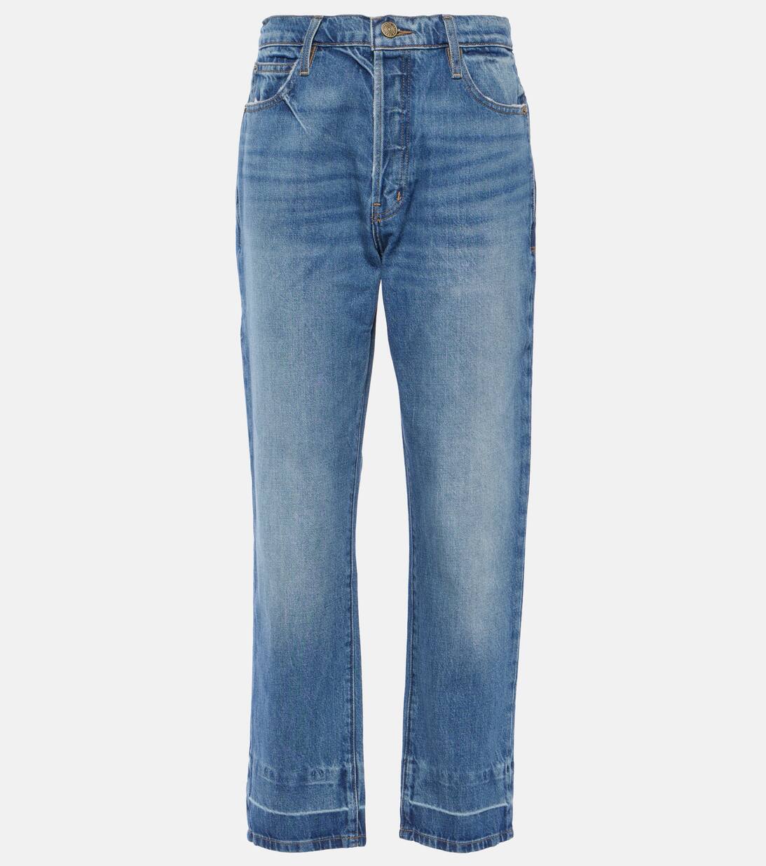 Jean Droit Le Mec A Taille Haute en Bleu – Frame | Mytheresa