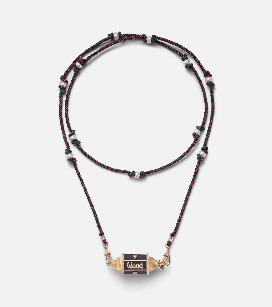 Knock On Wood 18 Kt Gold Locket Necklace With Diamonds in Gold - Marie Lichtenberg | Mytheresa