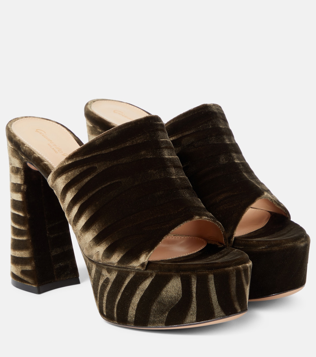 Zebra Print Platform Mules in Black - Gianvito Rossi | Mytheresa