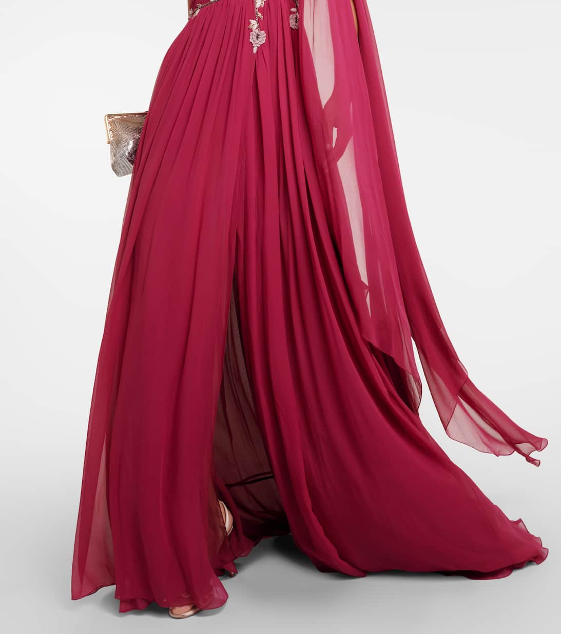 One Shoulder Robe Aus Seide in Pink - Costarellos | Mytheresa