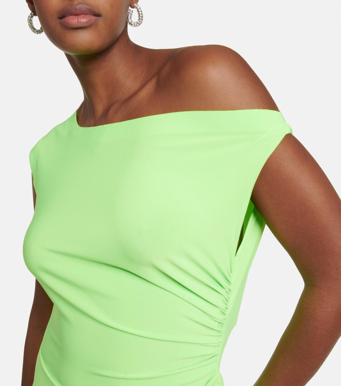 Diana Asymmetrical Mini Dress in Green - Norma Kamali | Mytheresa