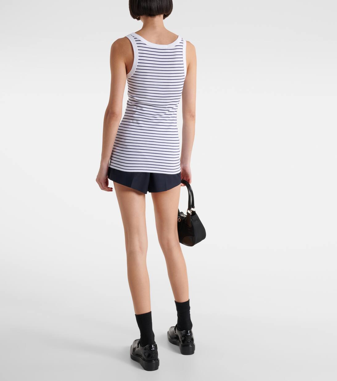 Striped Cotton Jersey Tank Top in Multicoloured - Prada | Mytheresa