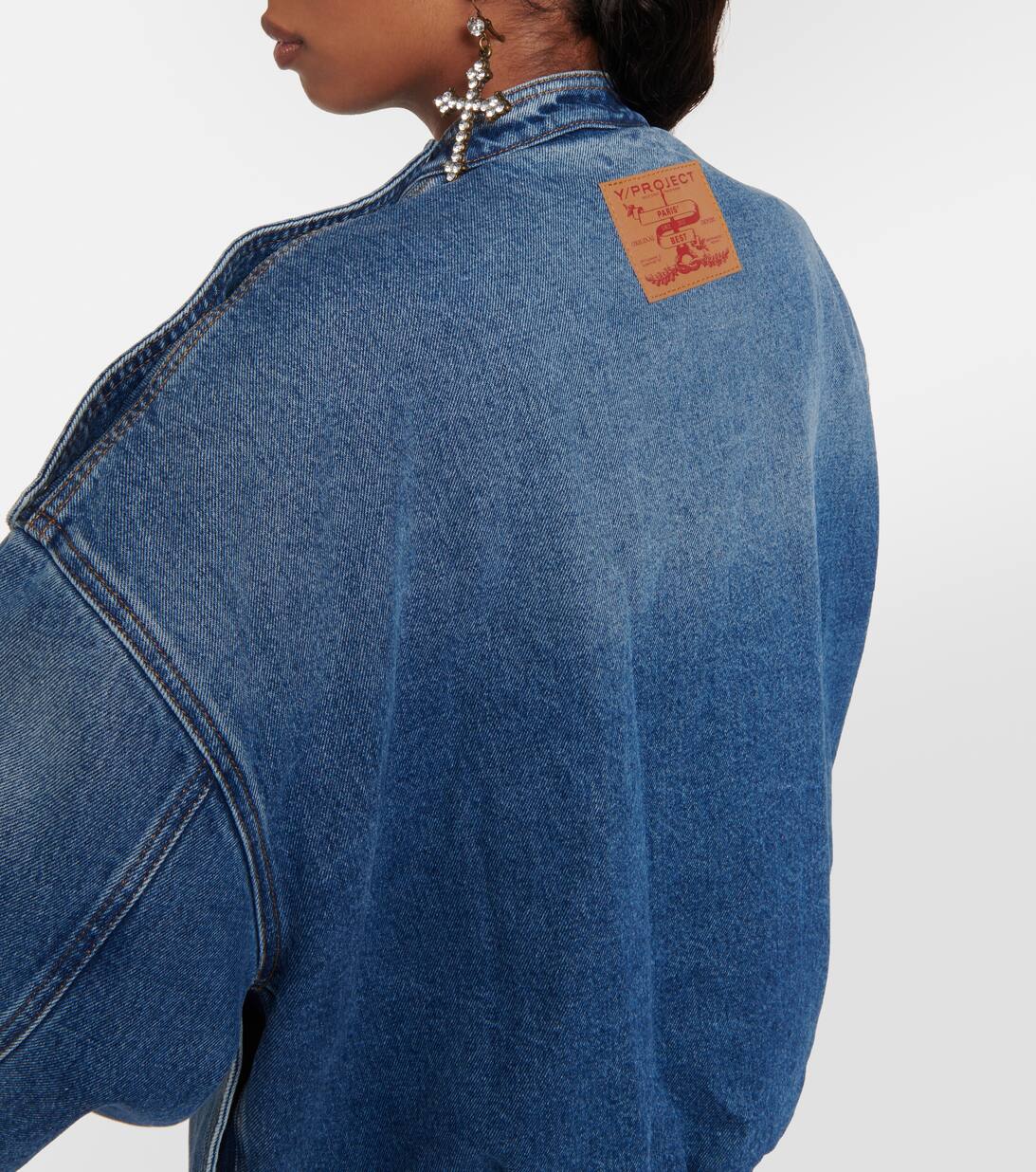 Snap Off Denim Bomber Jacket in Blue - Y Project | Mytheresa