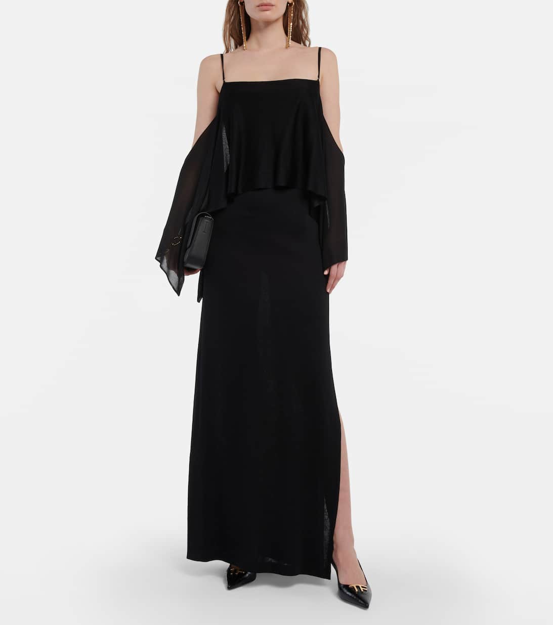 TF Croc Effect Leather Slingback Pumps in Black - Tom Ford | Mytheresa