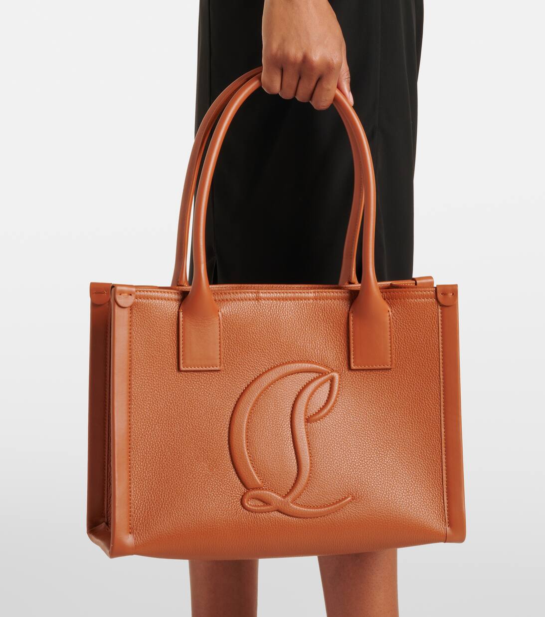 By My Side Large Leather Tote Bag in Brown - Christian Louboutin ...