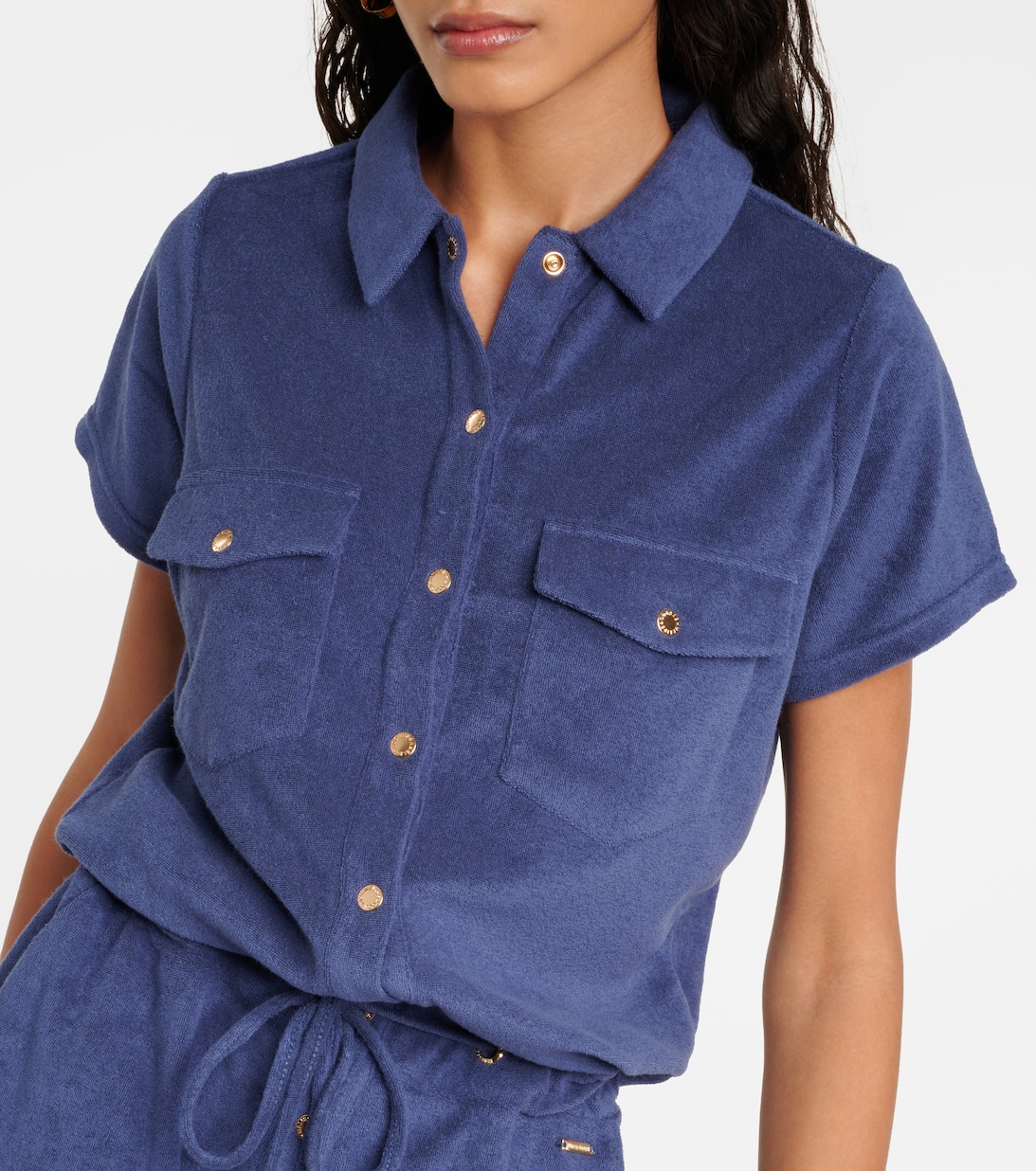 Cheryl Cotton Blend Terry Playsuit in Blue - Melissa Odabash | Mytheresa