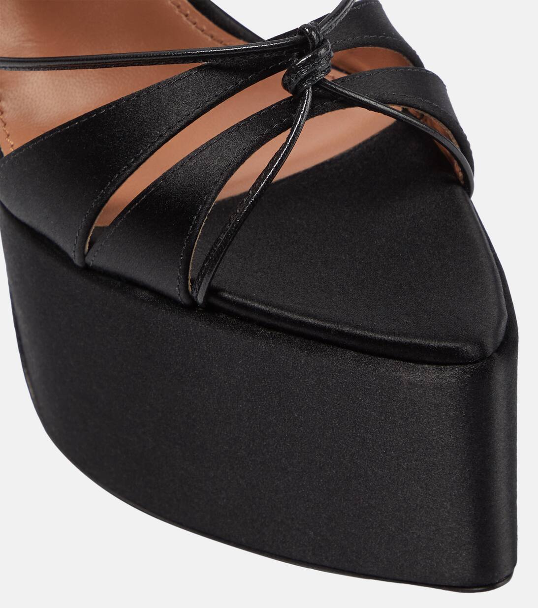 Belle Satin Platform Sandals in Black - D Accori | Mytheresa