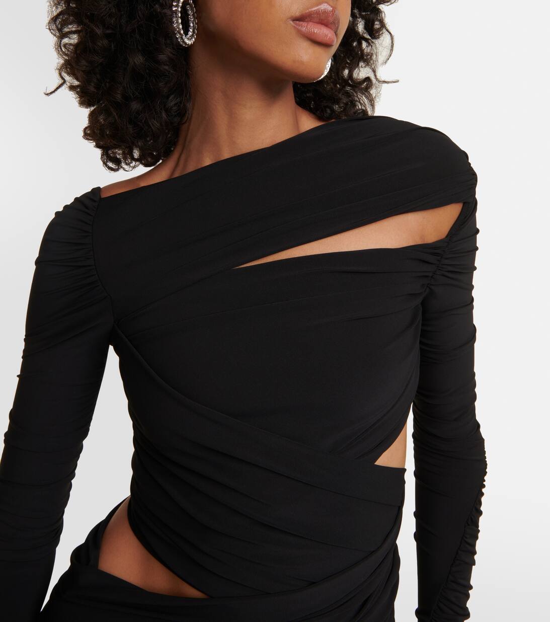 Top Drapeado Asimetrico en Negro - The Attico | Mytheresa