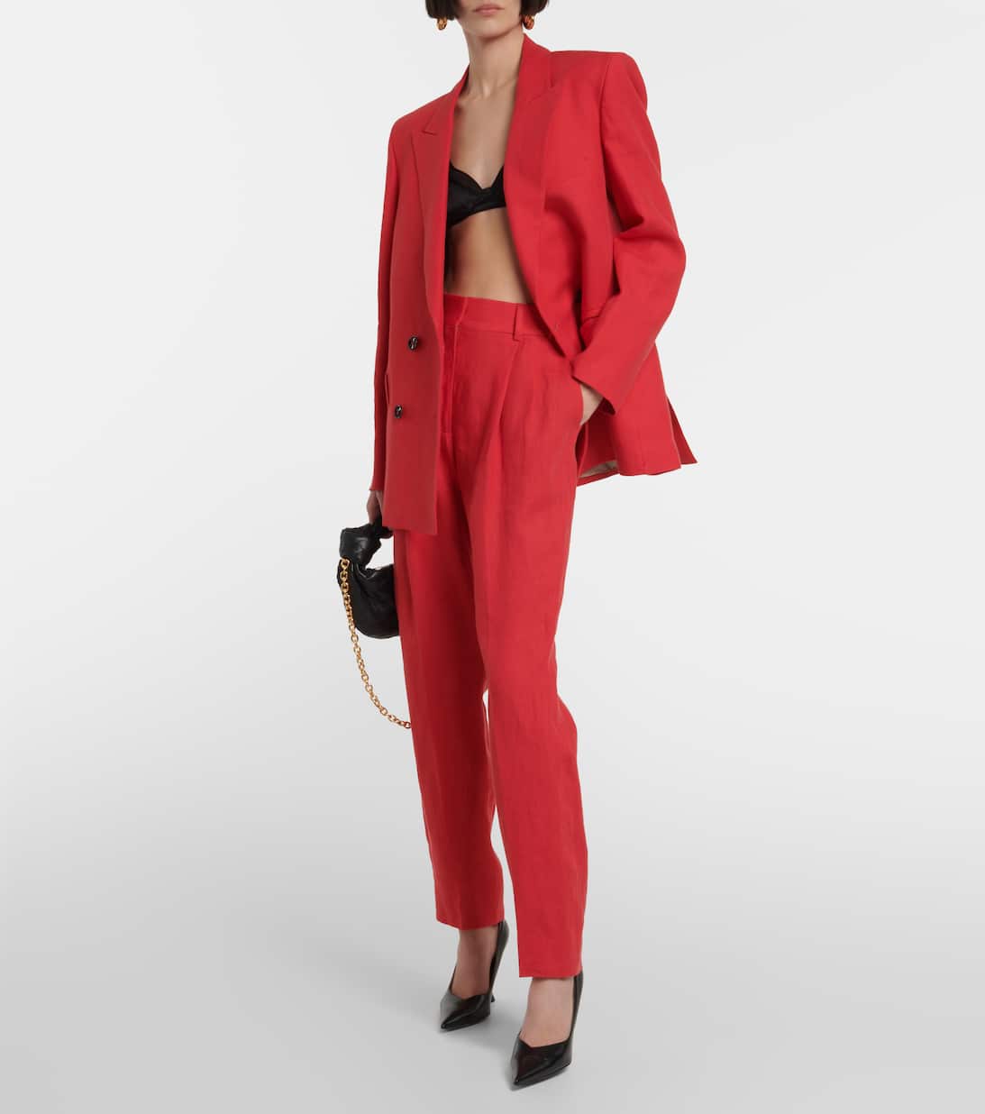 Banker High Rise Straight Pants in Red - Blaze Milano | Mytheresa