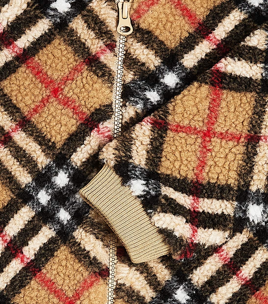 Baby Burberry Check Teddy Jacket in Beige - Burberry Kids | Mytheresa