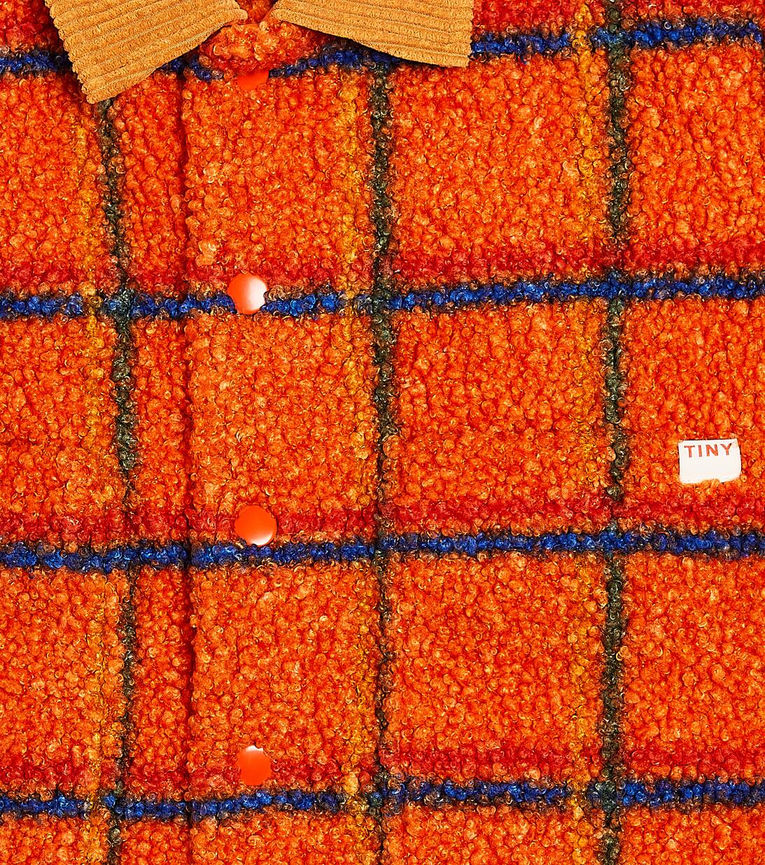Checked Fleece Jacket in Orange - Tinycottons | Mytheresa