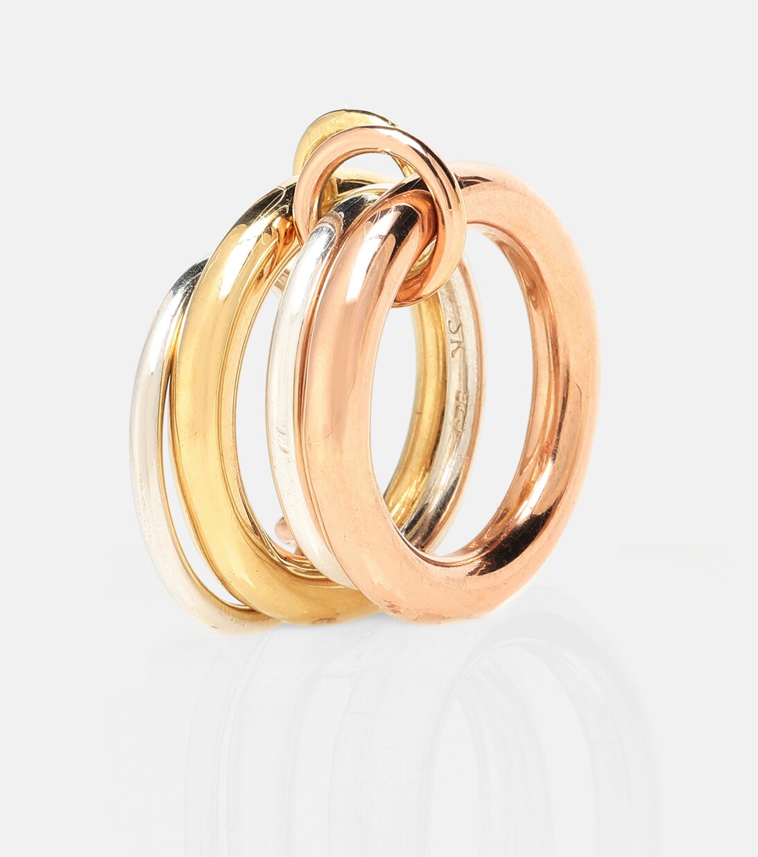 Cici Rose 18 Kt Gold And Sterling Silver Linked Rings in Gold ...