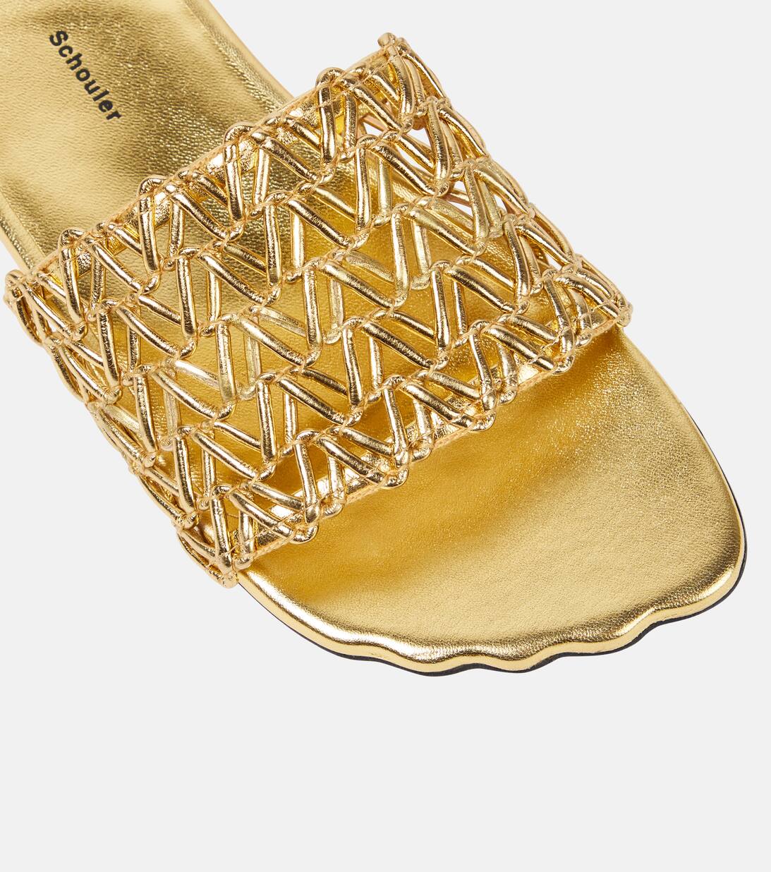Sculpt Woven Slides in Gold - Proenza Schouler | Mytheresa