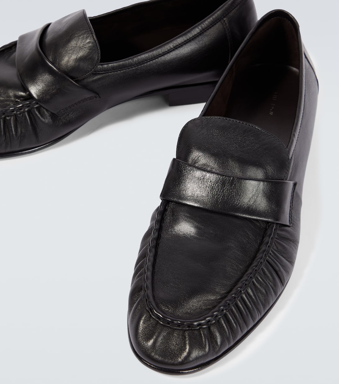 Soft Leather Loafers in Black - The Row | Mytheresa