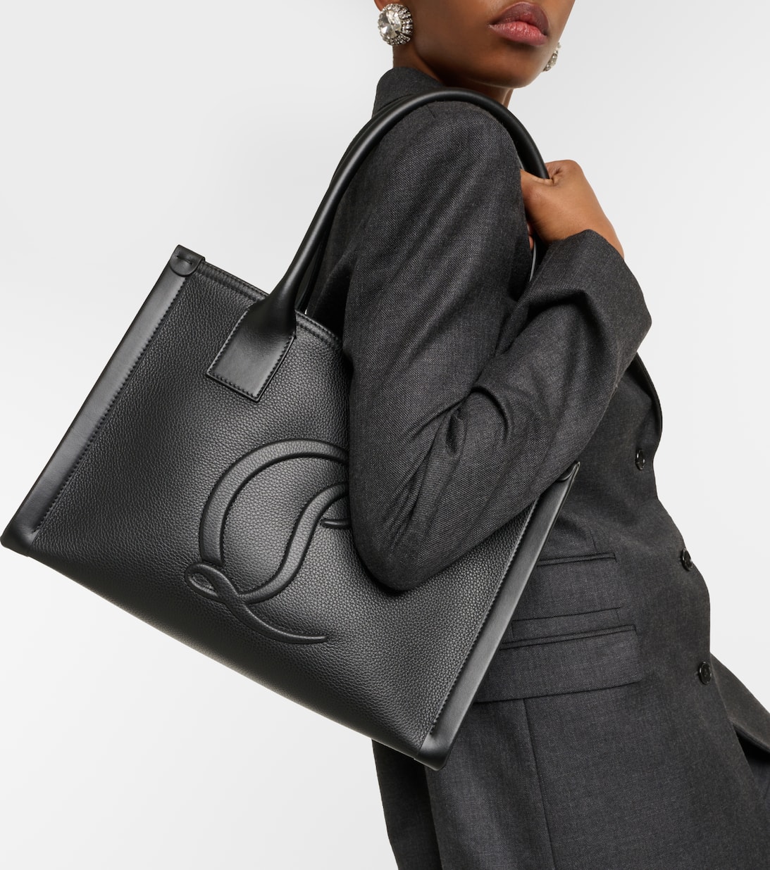 By My Side Large Leather Tote Bag in Black - Christian Louboutin ...