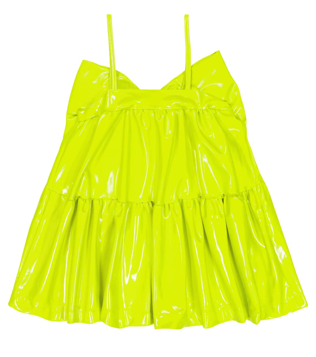 Tiered Patent Dress in Yellow - Caroline Bosmans | Mytheresa
