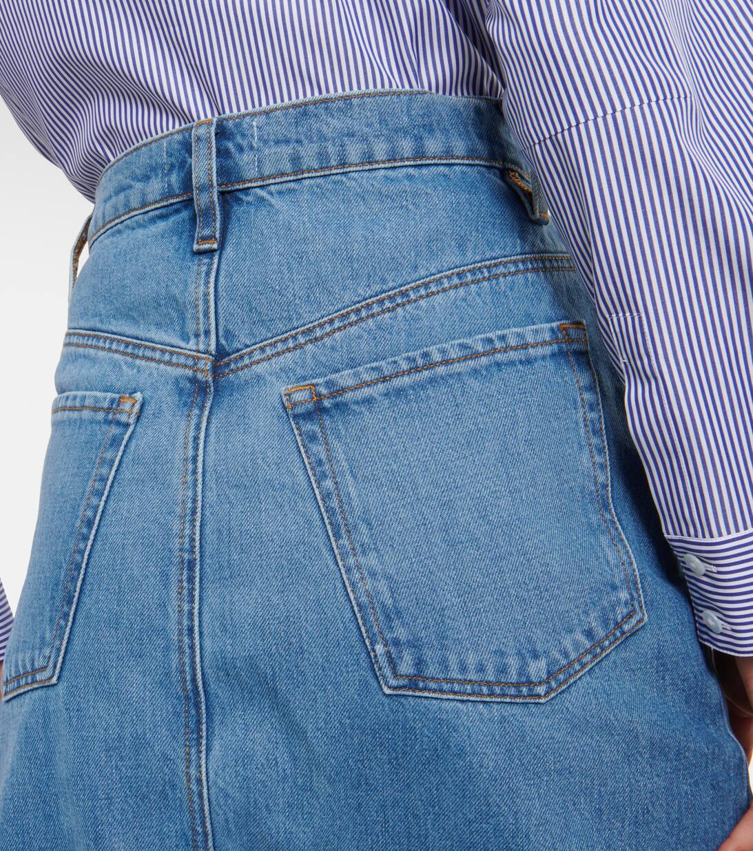 The Midaxi Denim Midi Skirt in Blue - Frame | Mytheresa