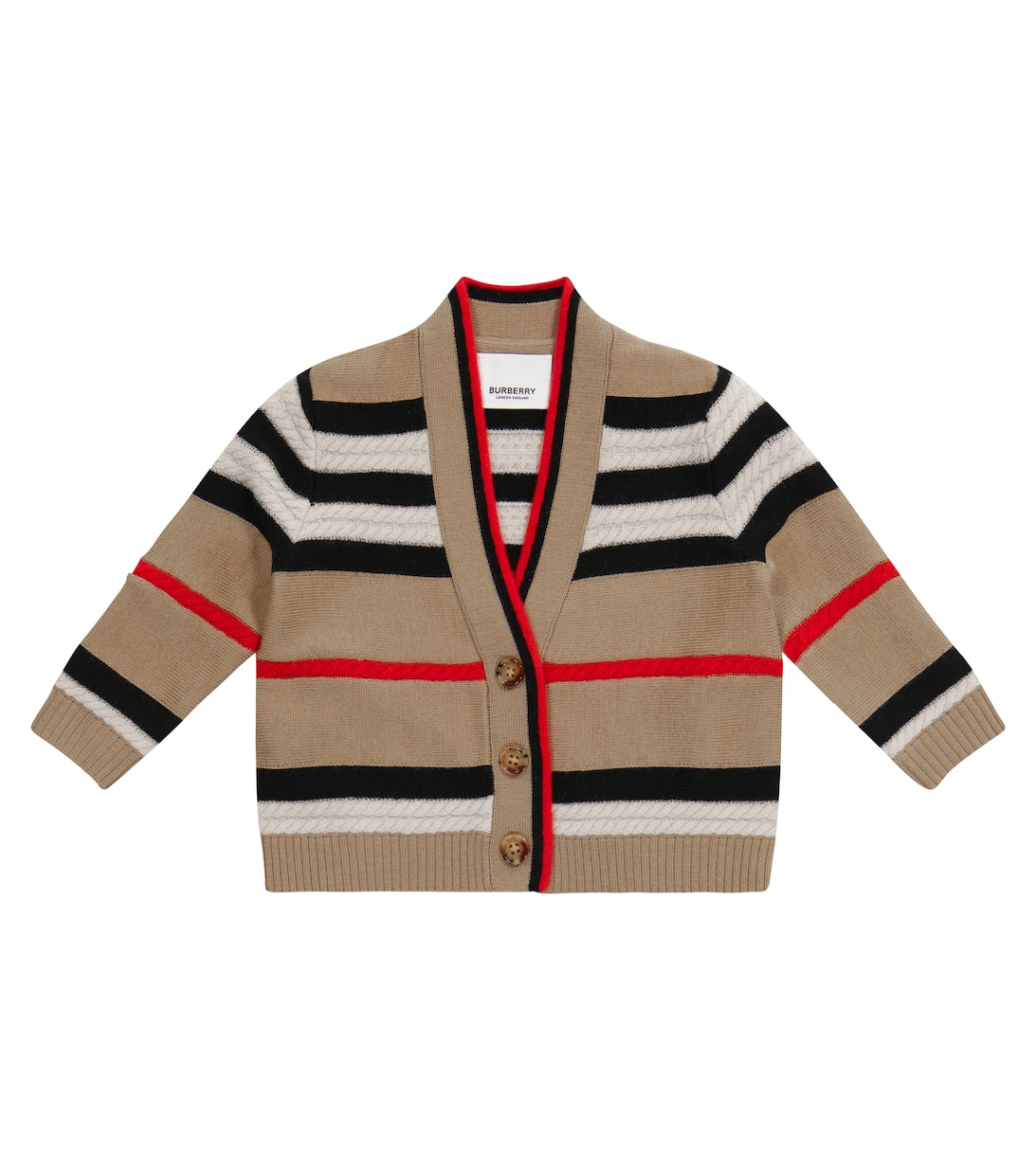 Bebe Cardigan Icon Stripe en Beige - Burberry Kids | Mytheresa