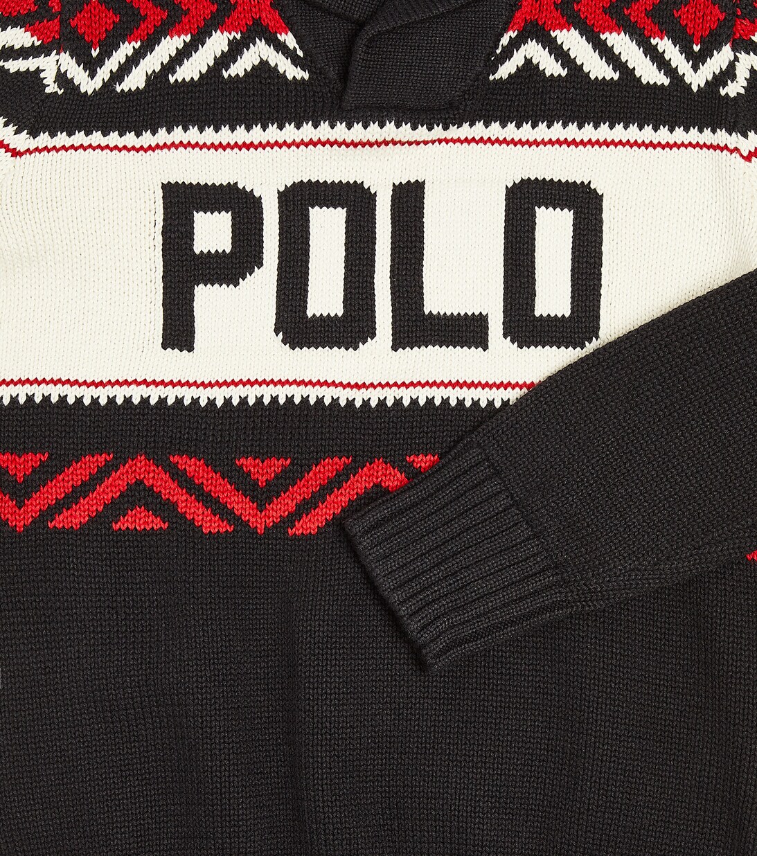 Logo Intarsia Cotton Sweater in Multicoloured - Polo Ralph Lauren Kids ...
