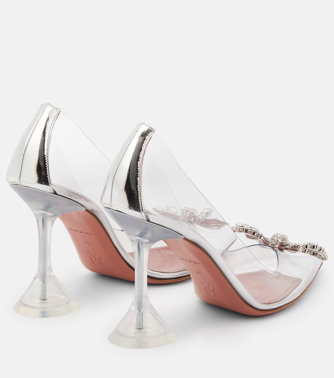 Rosie PVC Pumps in Silver - Amina Muaddi | Mytheresa