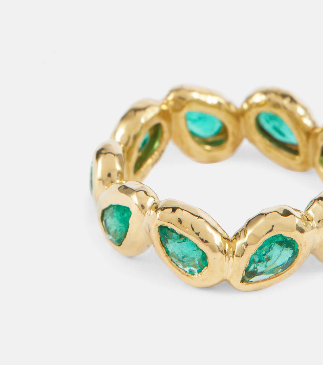 Nesting Gem 18 Kt Gold Eternity Ring With Emeralds in Gold - Octavia ...