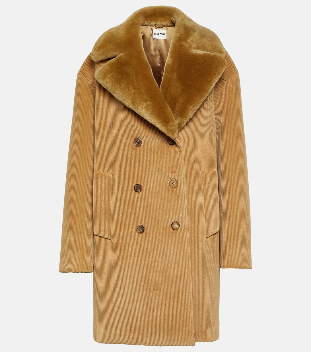 Mantel Aus Cord Mit Shearling in Braun - Miu Miu | Mytheresa