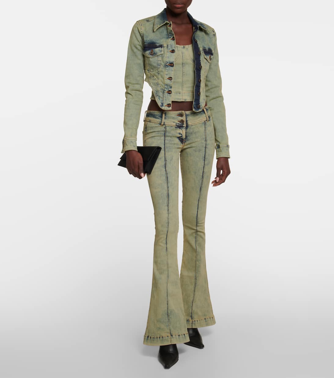 Claw Cropped Denim Jacket in Blue - KNWLS | Mytheresa