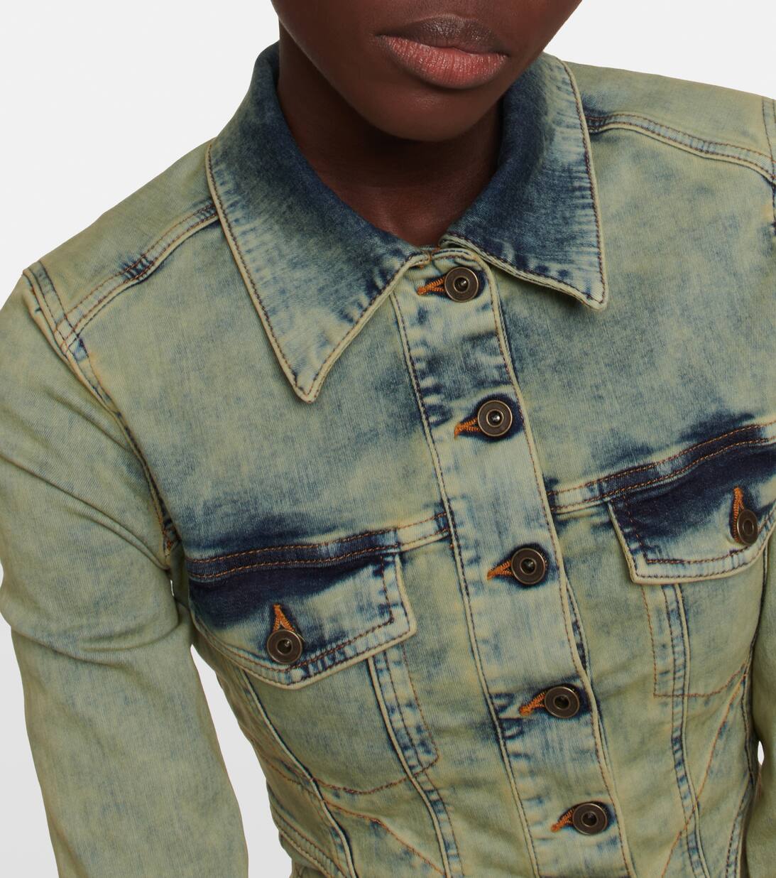 Claw Cropped Denim Jacket in Blue - KNWLS | Mytheresa